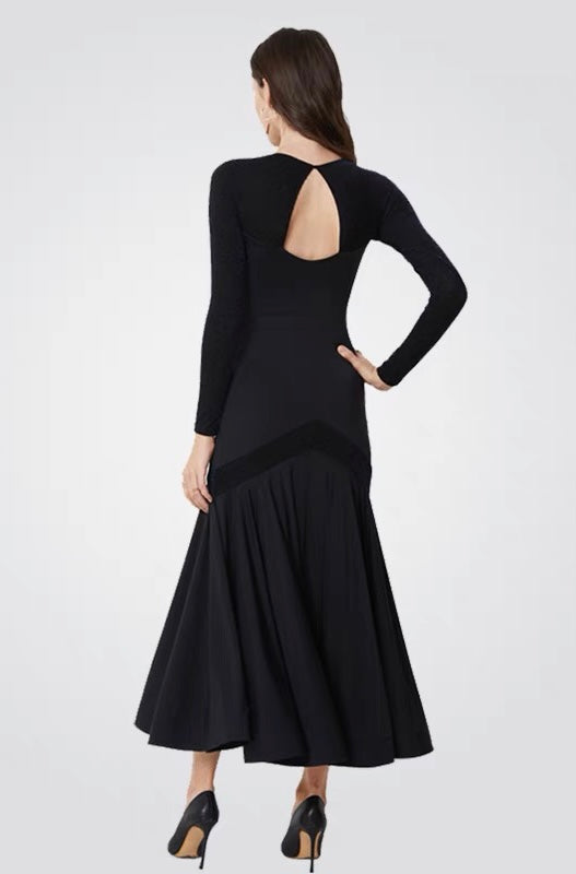 Long Sleeved Sequined V Front Dress – TotallyAddictedtoDance